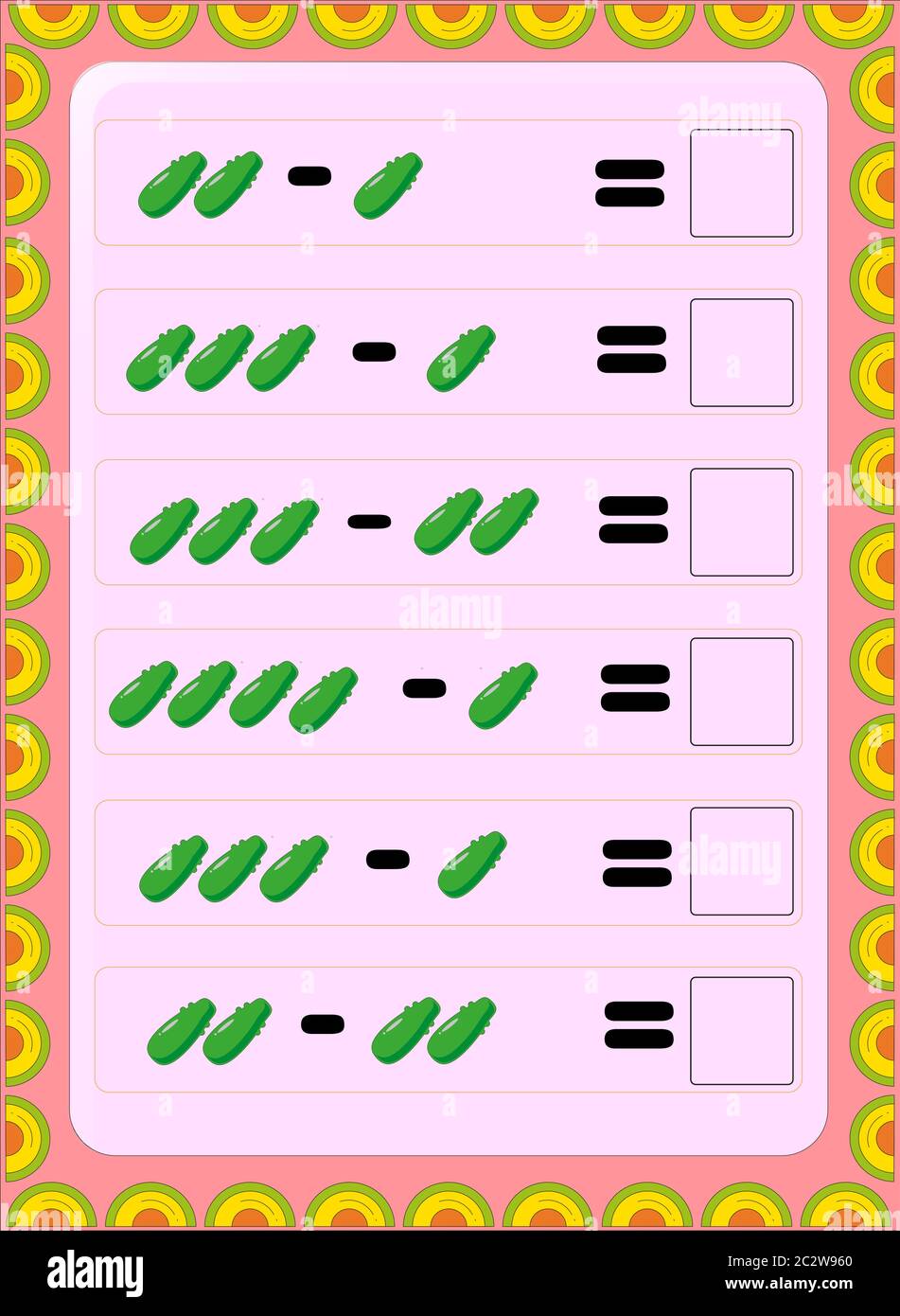 Preschool and toddler math with cucumber design Stock Vector Image ...