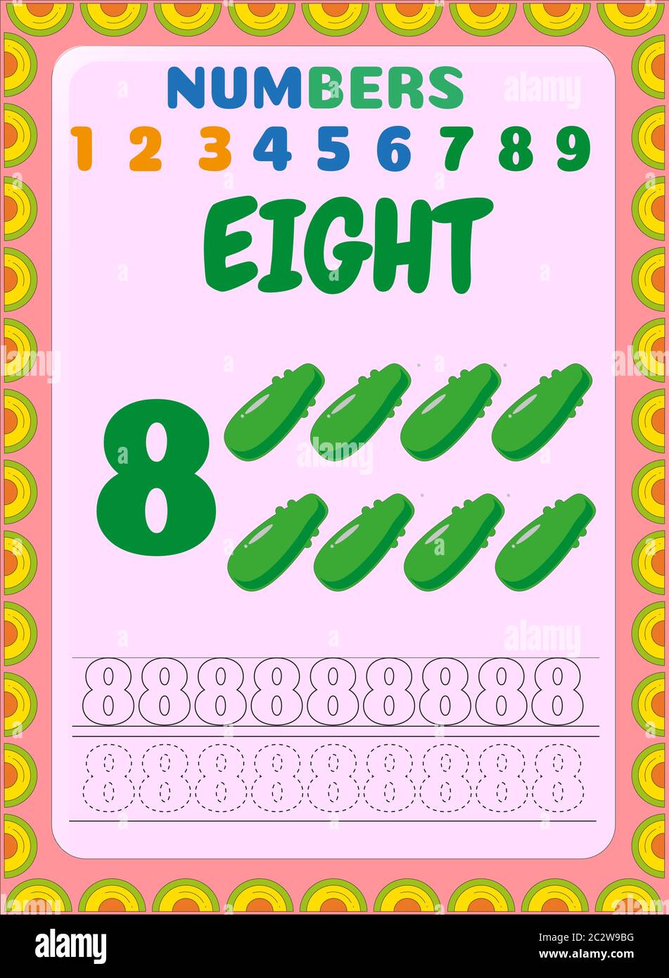 Preschool and toddler math with cucumber design Stock Vector Image ...