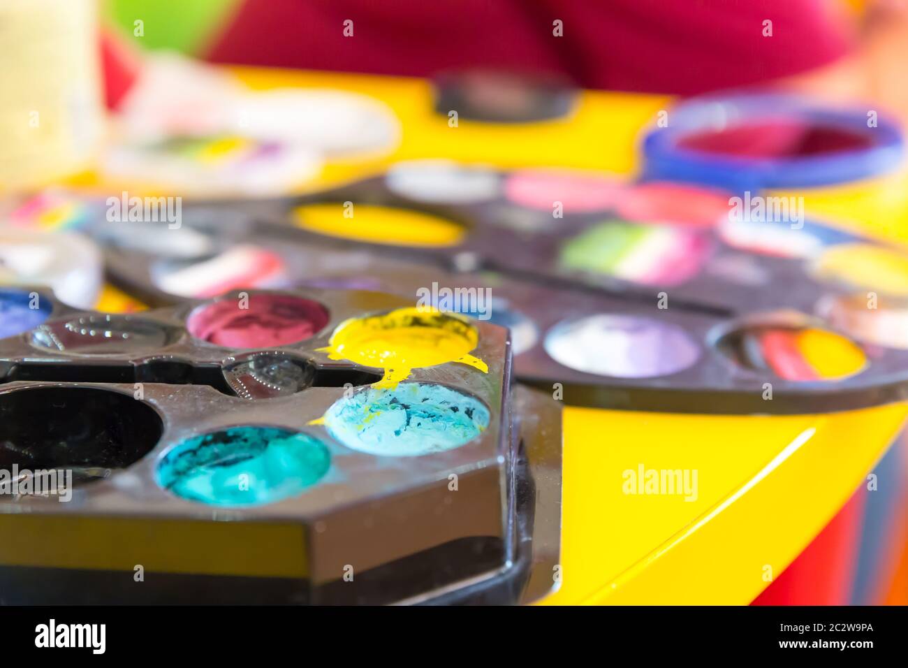 Bright set of colorful water-colours for little children Stock Photo ...