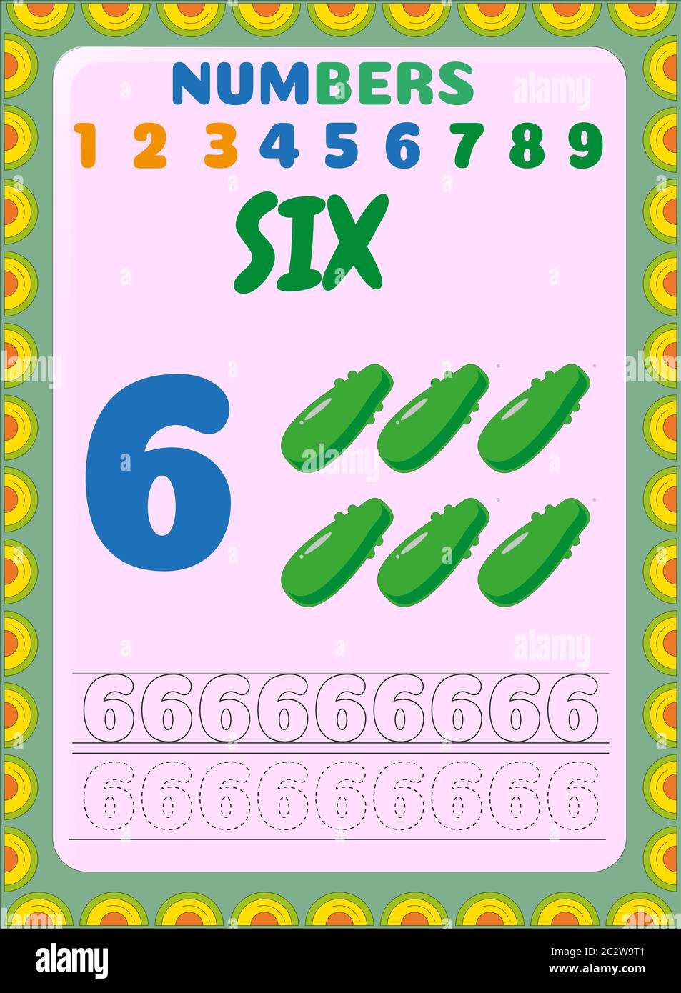 Preschool and toddler math with cucumber design Stock Vector Image ...