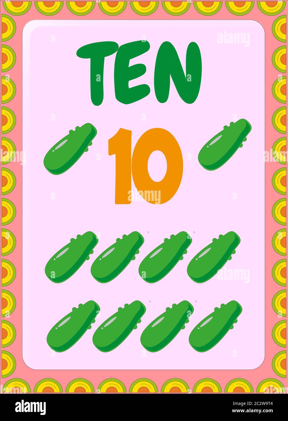 Preschool and toddler math with cucumber design Stock Vector Image ...