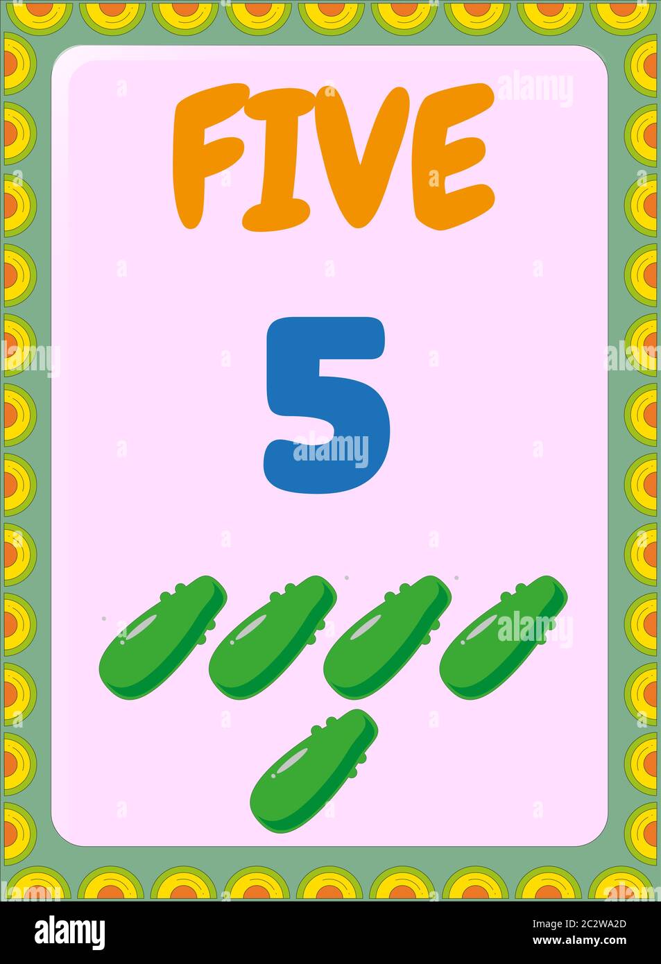 Preschool and toddler math with cucumber design Stock Vector Image ...