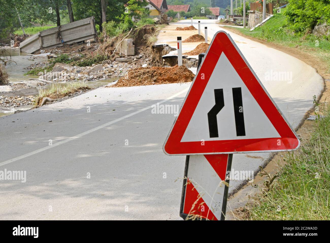Damaged Road After Destructive Floods Disaster Stock Photo - Alamy