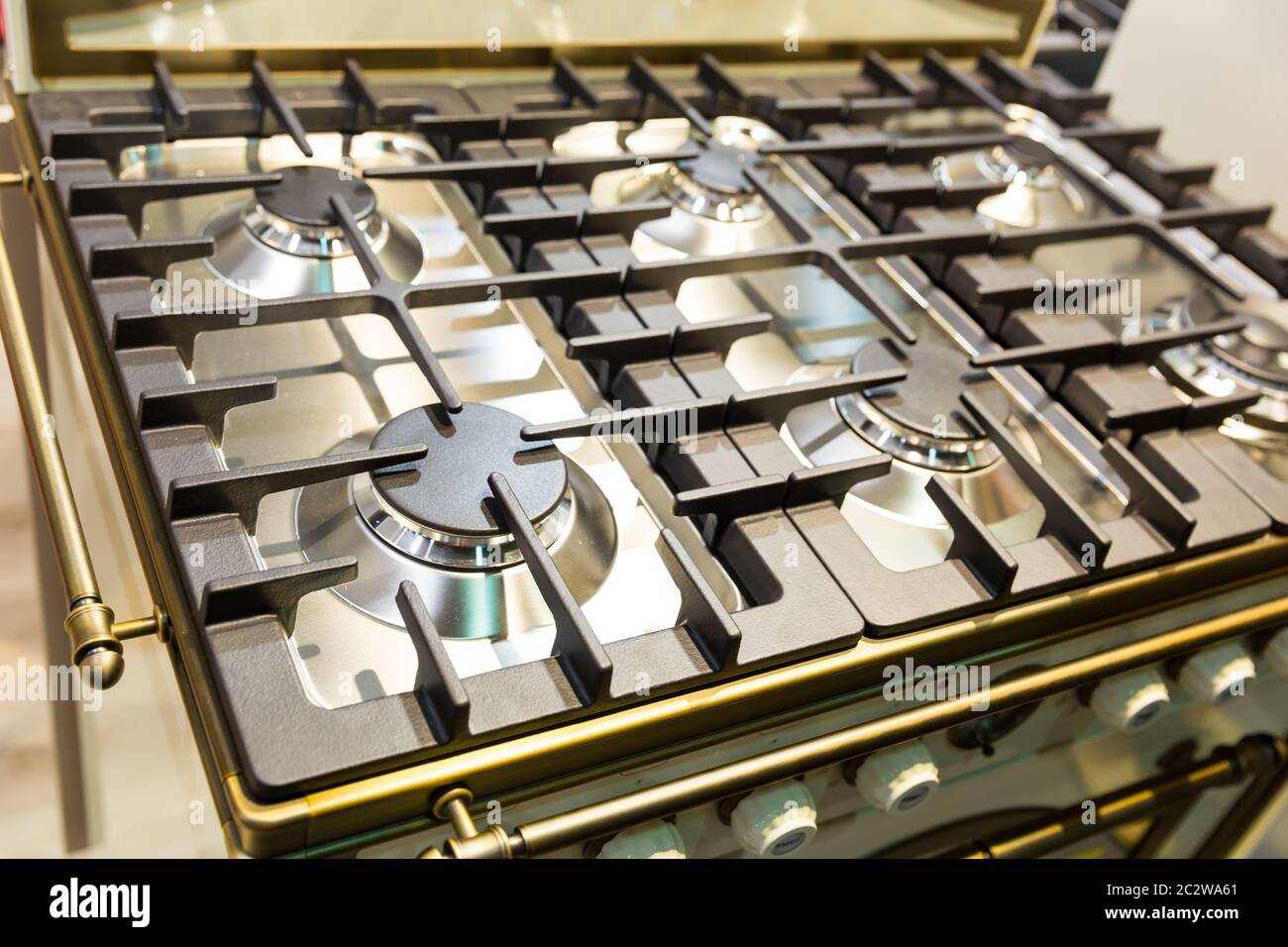Stove on the stylish modern kitchen closeup Stock Photo - Alamy