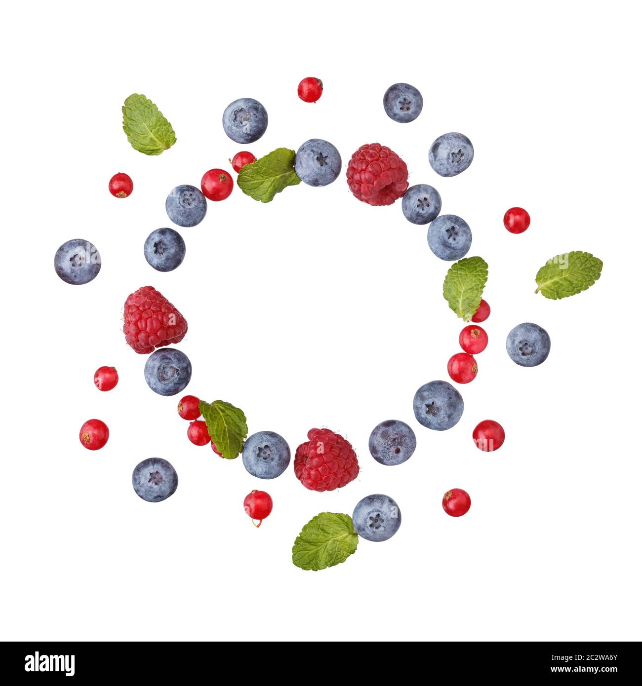 Mix of different berries isolated on white background Stock Photo - Alamy