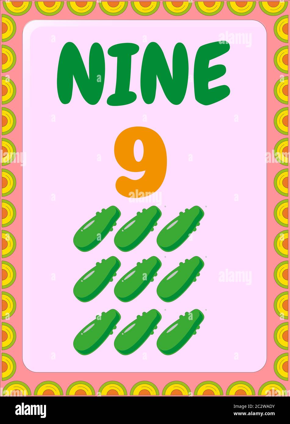 Preschool and toddler math with cucumber design Stock Vector Image ...
