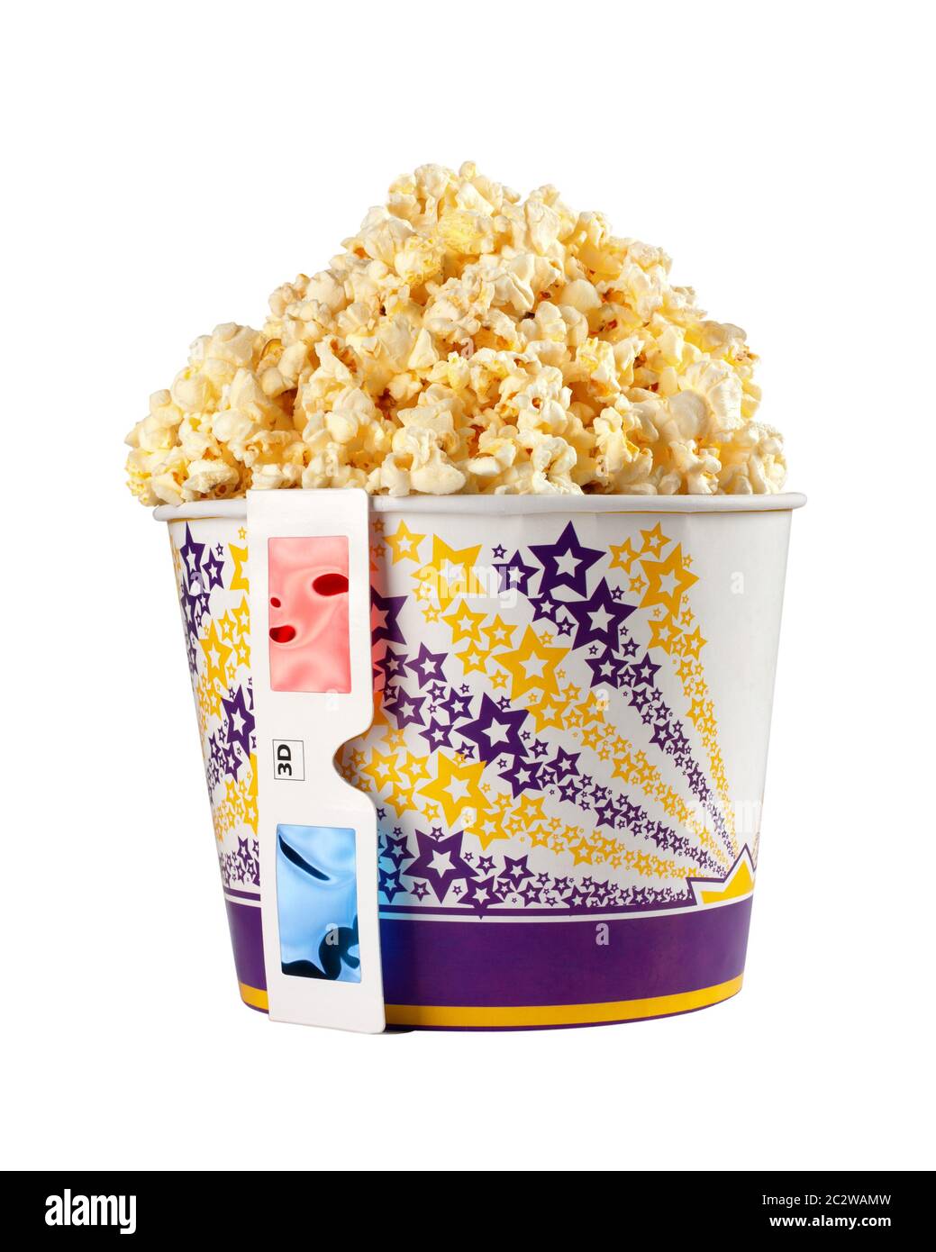 Bucket full popcorn 3d glasses Cut Out Stock Images & Pictures - Alamy