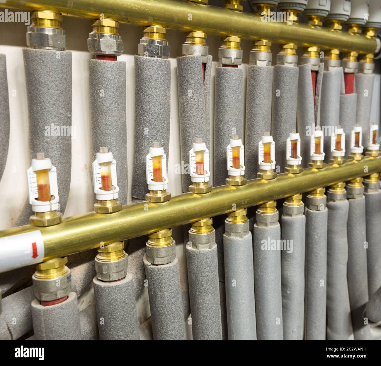Pipes of industrial heating system Stock Photo - Alamy