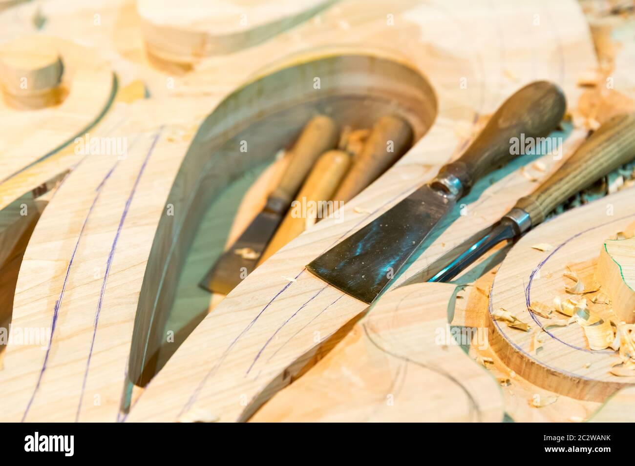 The wood carving tools with billets hi-res stock photography and images ...