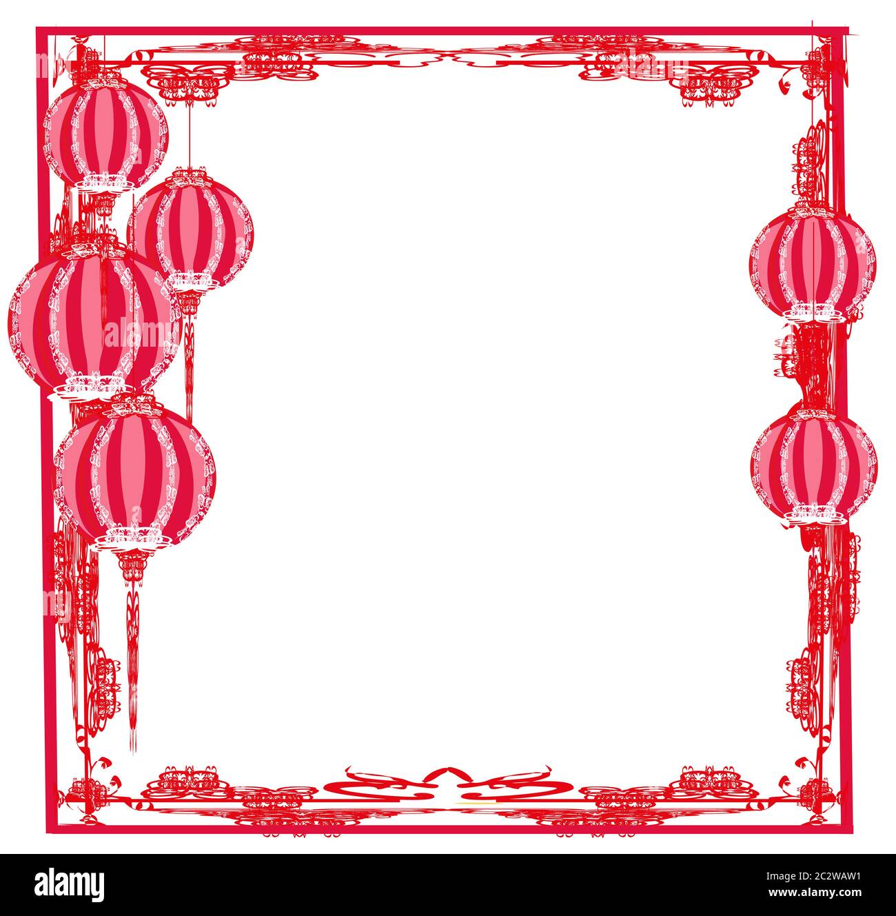 Chinese New Year with lanterns - frame Stock Photo - Alamy