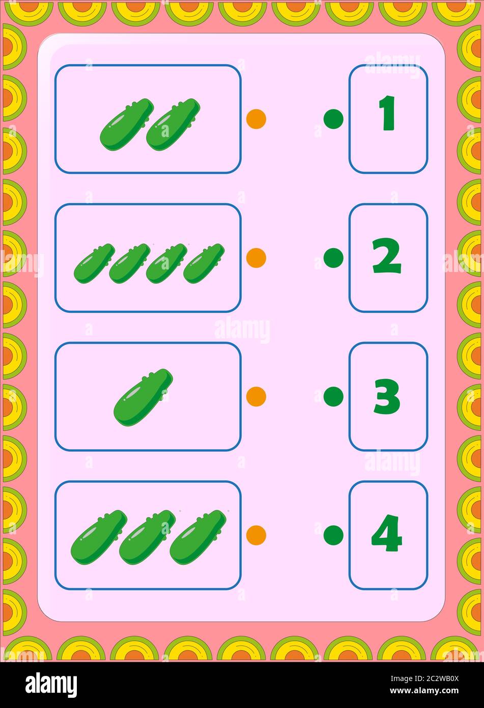 Preschool and toddler math with cucumber design Stock Vector Image ...