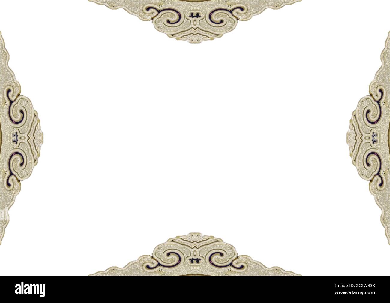 White Frame with Decorated Borders Stock Photo - Alamy