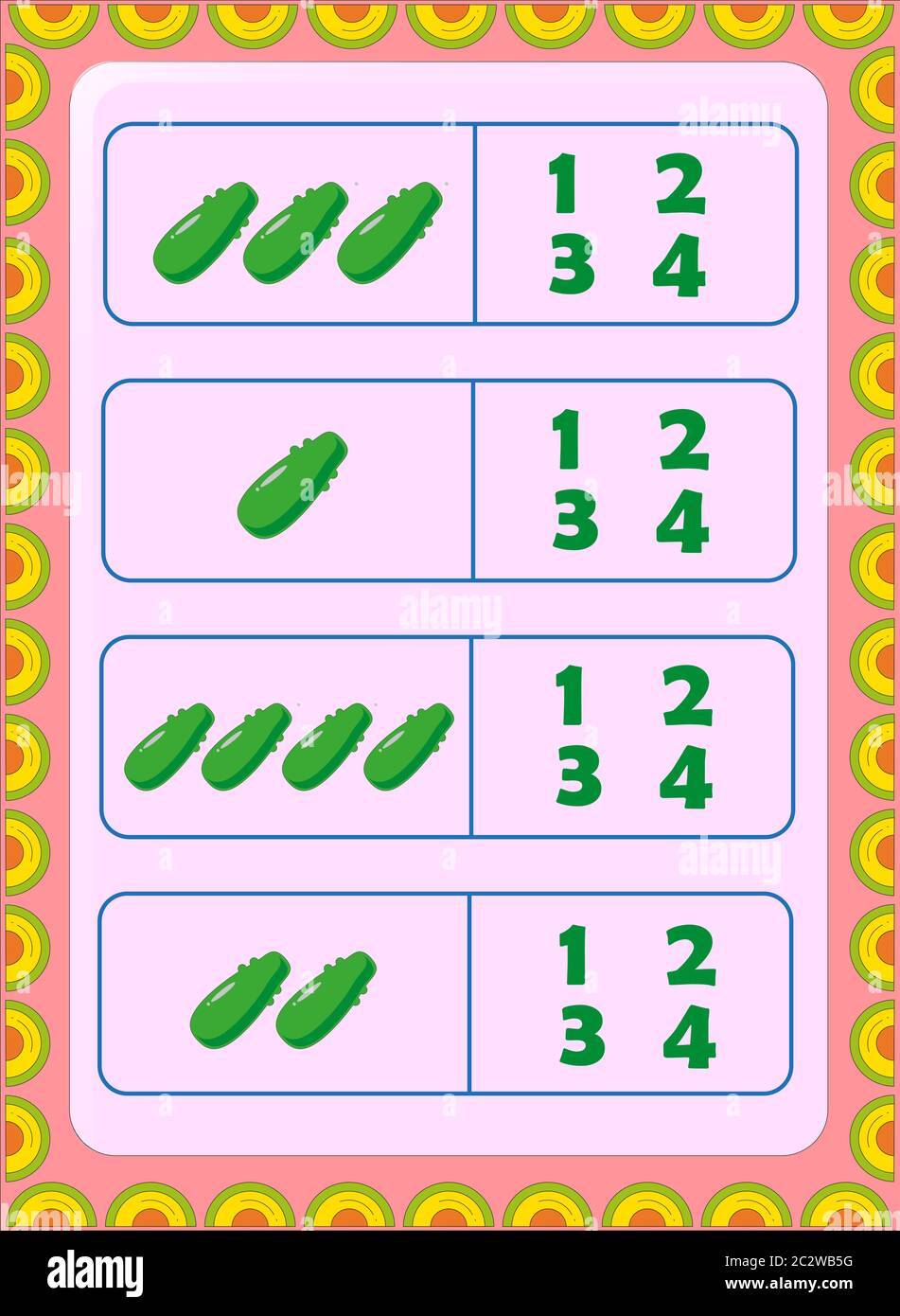 Preschool and toddler math with cucumber design Stock Vector Image ...