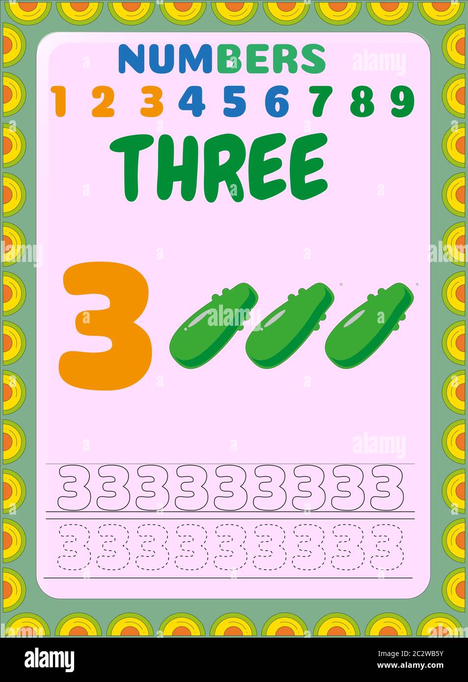 Preschool and toddler math with cucumber design Stock Vector Image ...