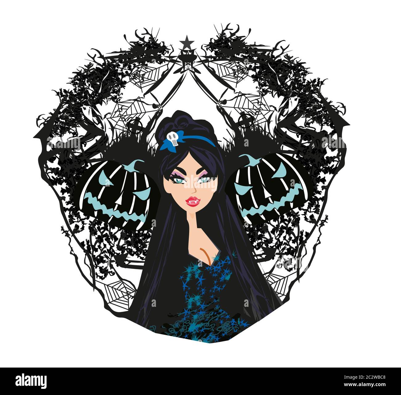 abstract decorative banner of a beautiful female vampire Stock Photo ...