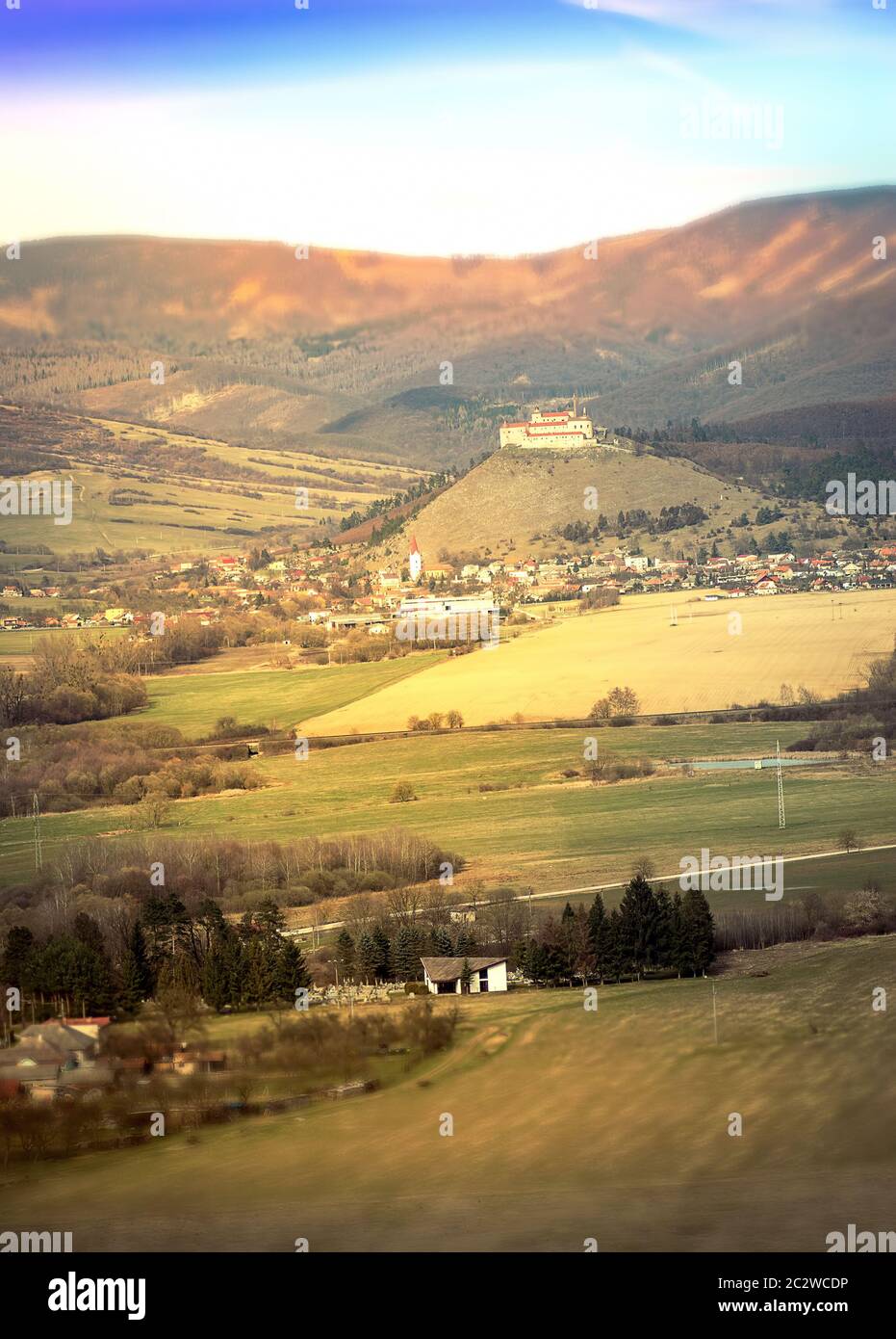 Landscape of Krasna Horka and its castle in Slovakia Stock Photo - Alamy