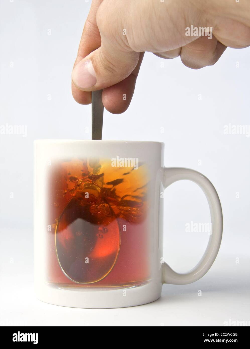 Transparent cup of tea. Look inside Stock Photo - Alamy