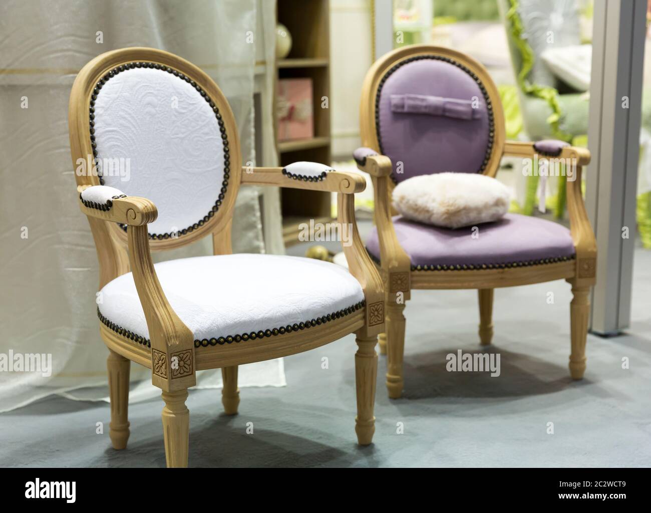 Modern two chairs inside room Stock Photo - Alamy