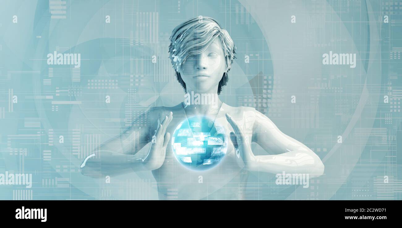 Black Business Woman Using Digital Solutions Technology Concept Art ...