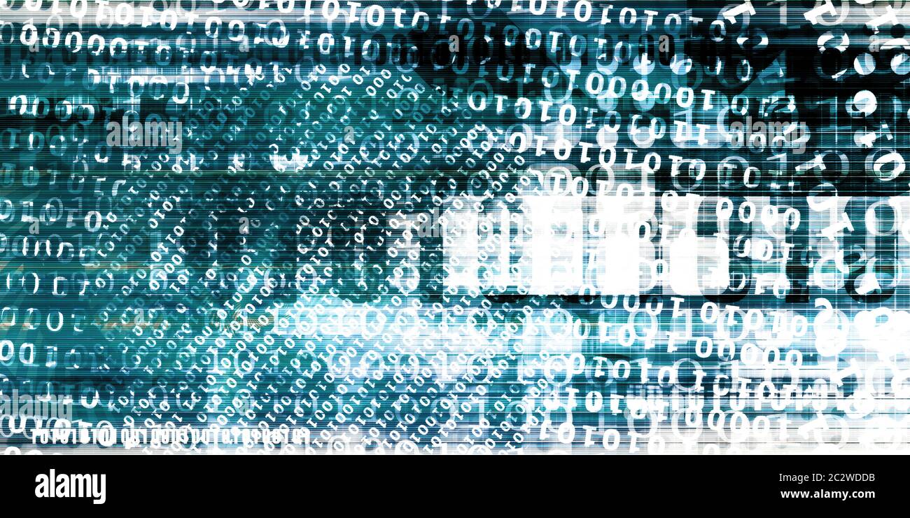 Security System Technology with Binary Data Being Scanned Stock Photo ...