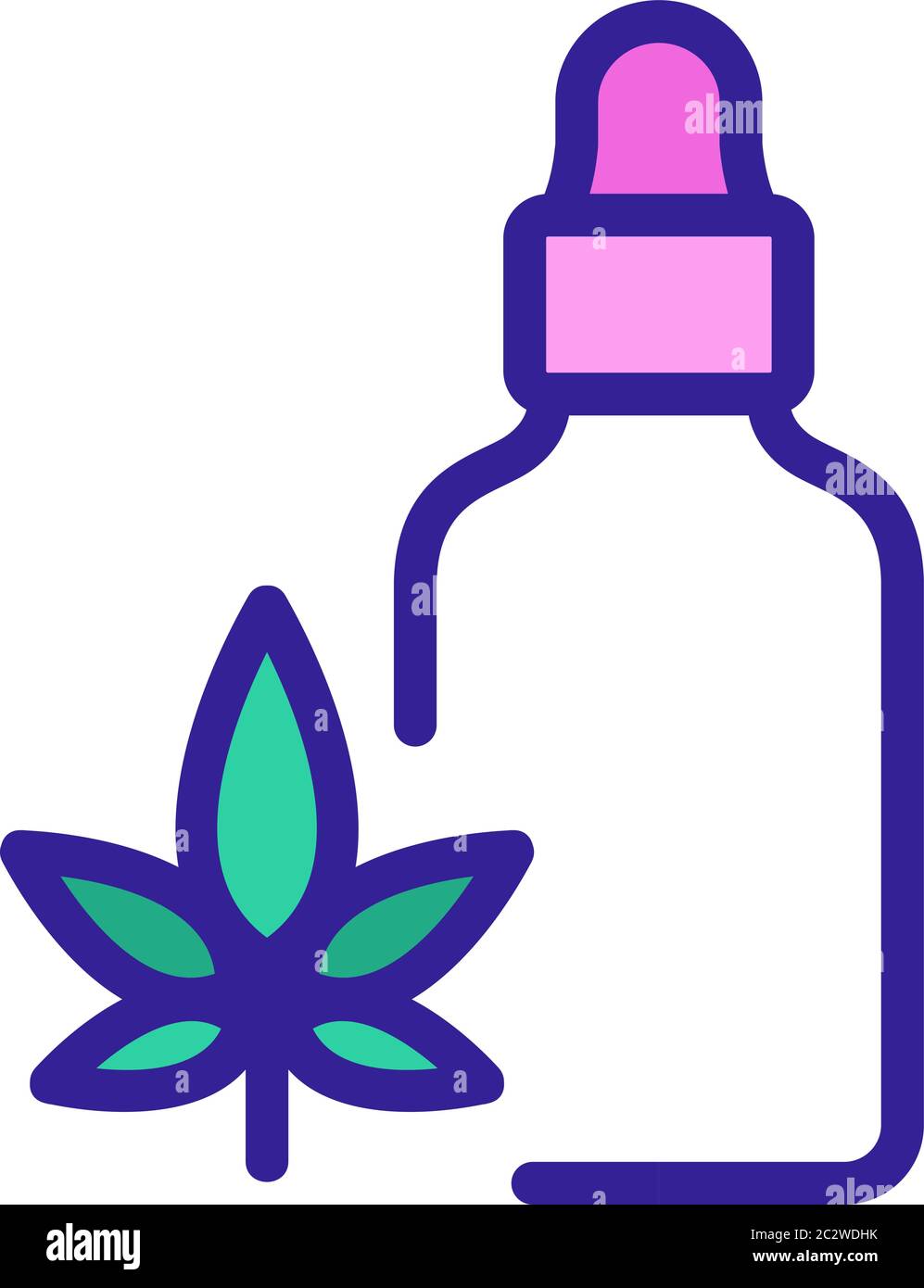 cannabis elixir bottle icon vector outline illustration Stock Vector ...