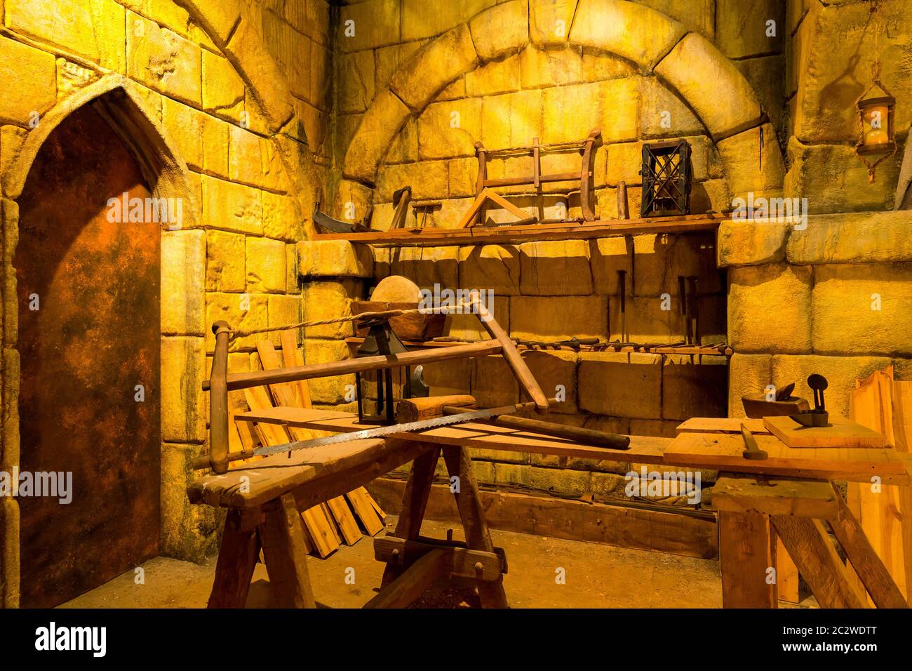 Ancient workshop with different equipment Stock Photo - Alamy