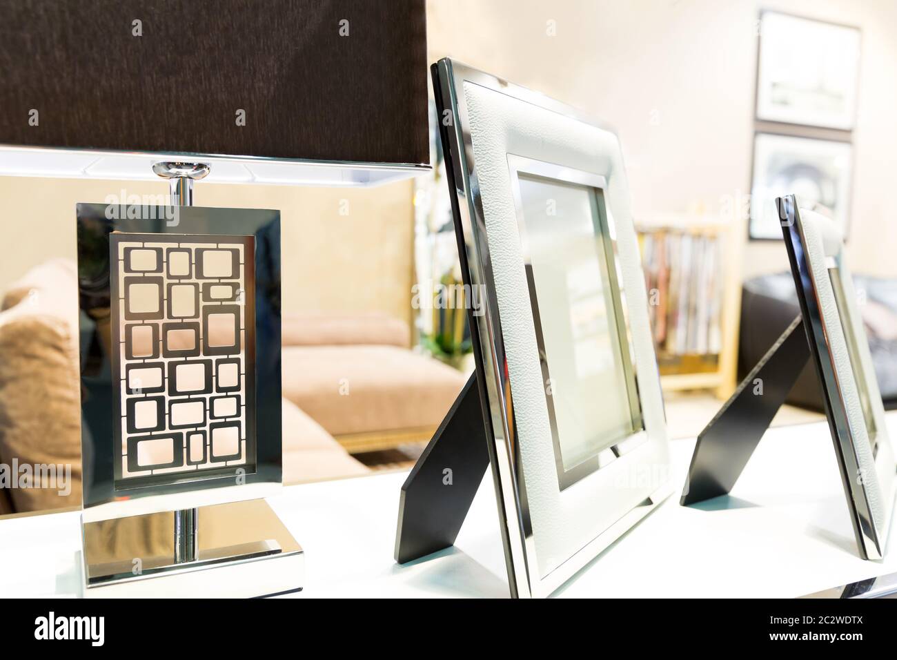 Nice photo frame in luxury interior Stock Photo - Alamy