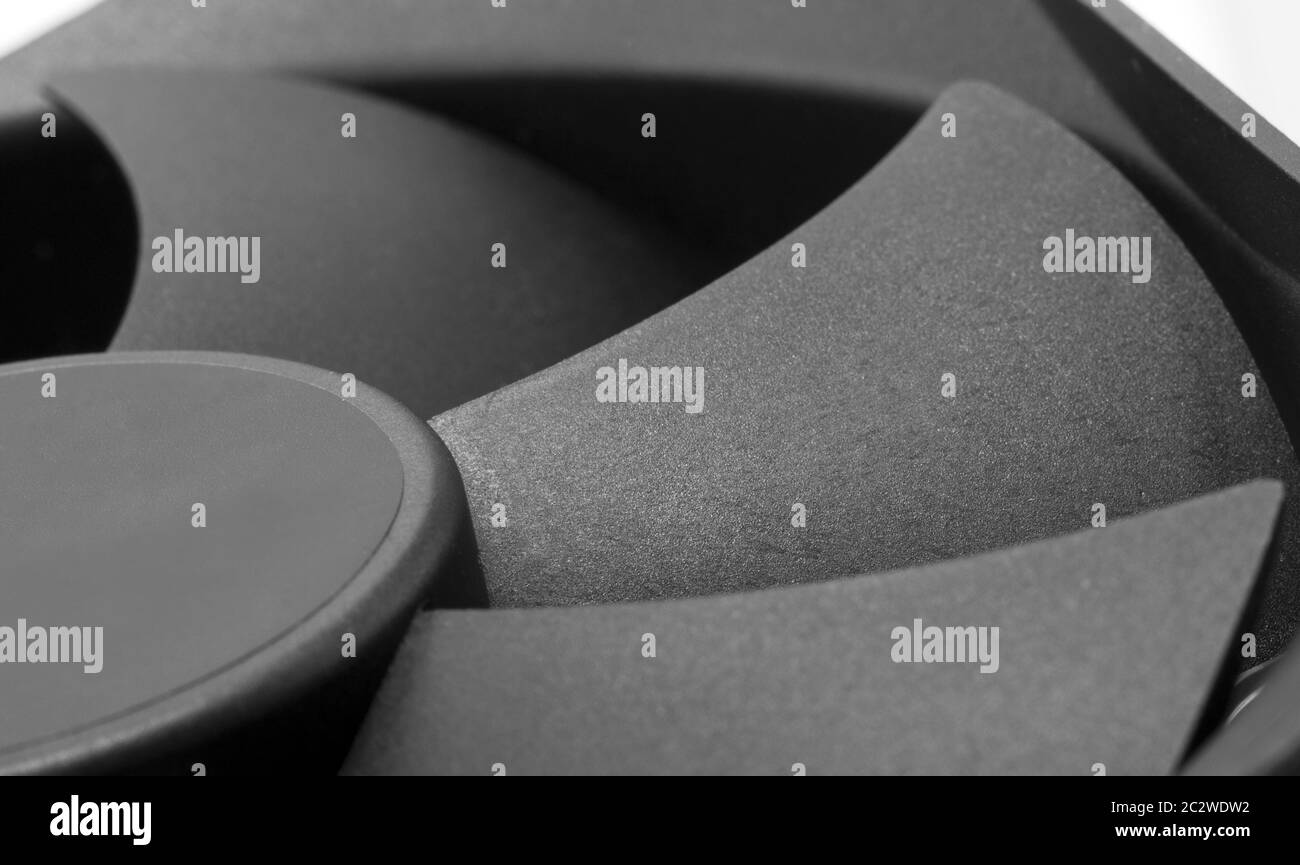 Fan blades of computer processor cooler. Close-up view Stock Photo - Alamy