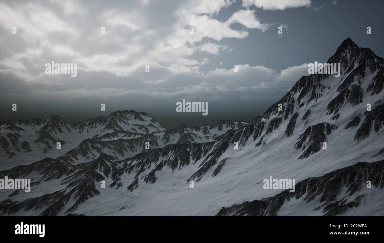 High Altitude Peaks and Clouds Stock Photo - Alamy