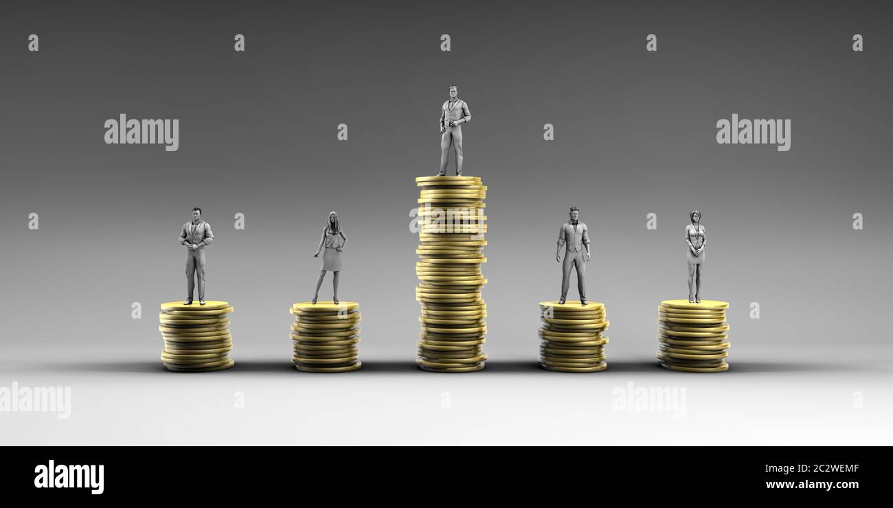 Economic Inequality and Unfair Income Pay Distribution Concept Stock ...