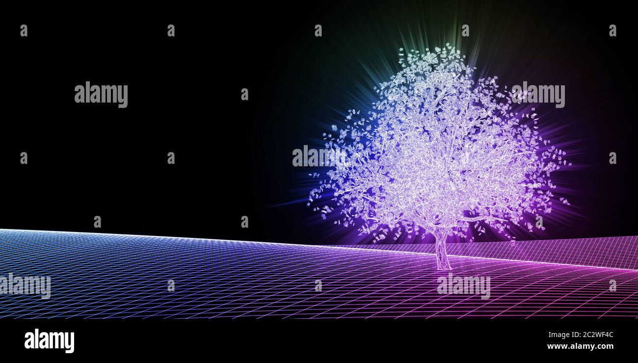 Virtual Reality VR Wireframe Structure Concept Art Stock Photo - Alamy