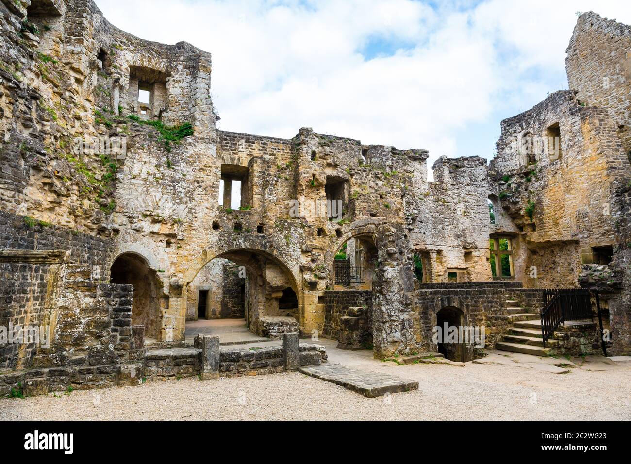 Old castle ruins, ancient stone building, Europe, panorama. Traditional ...
