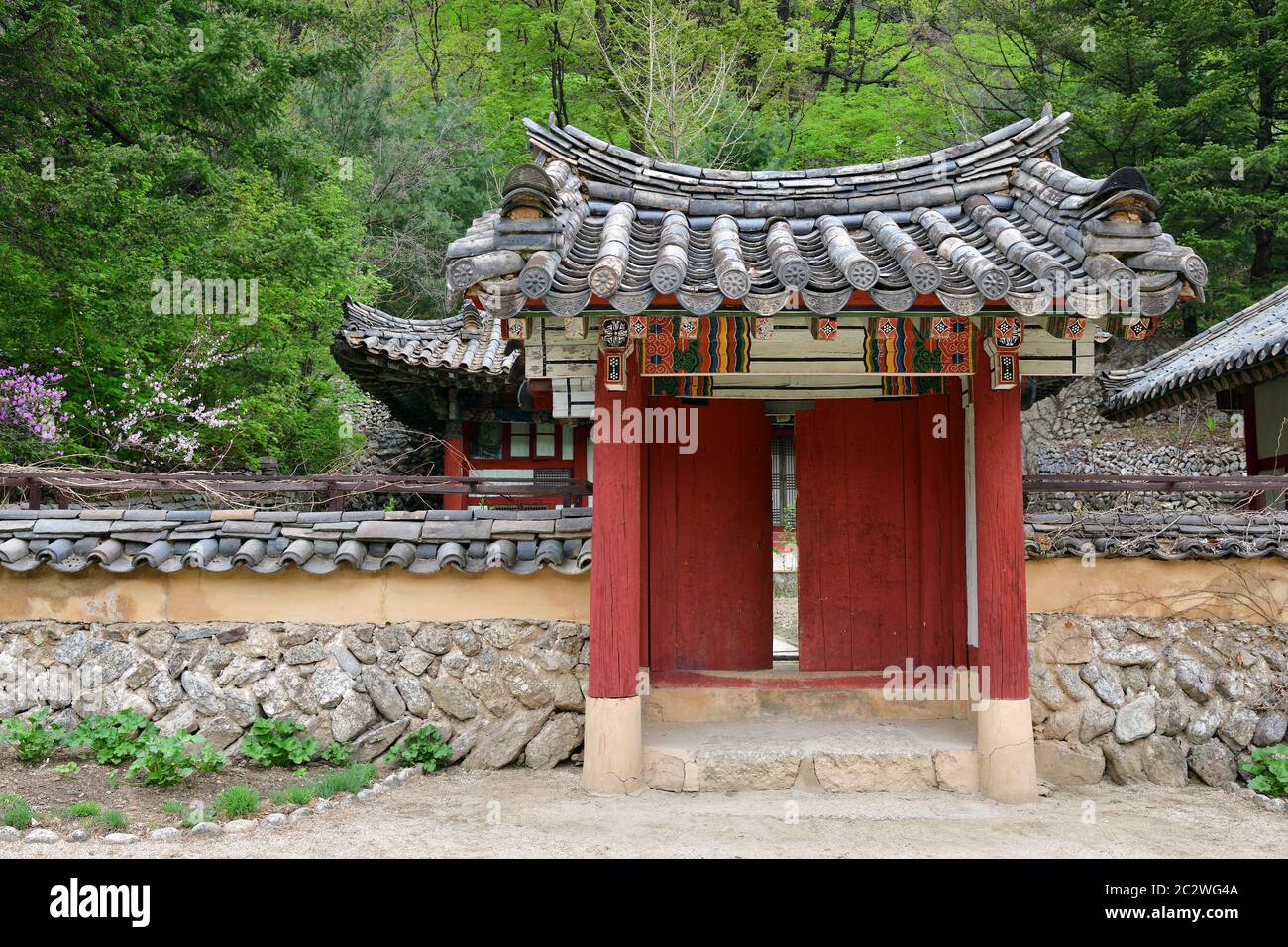 Monastery Bohen in North Korea. Bohyon Monastery was built in 1042 and ...
