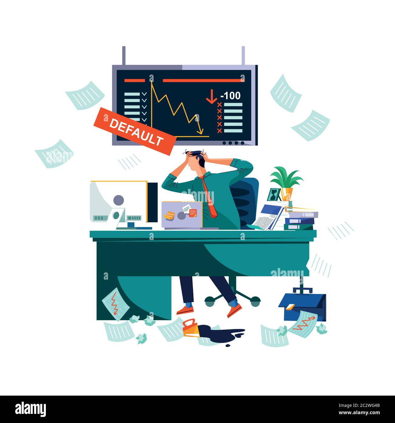 Stock market crash screen Stock Vector Images - Alamy