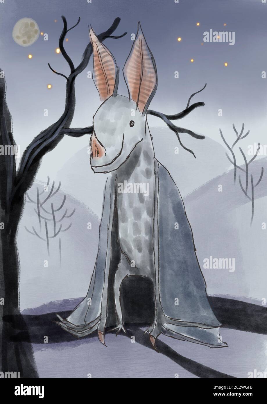 smiling bat illustration Stock Photo - Alamy
