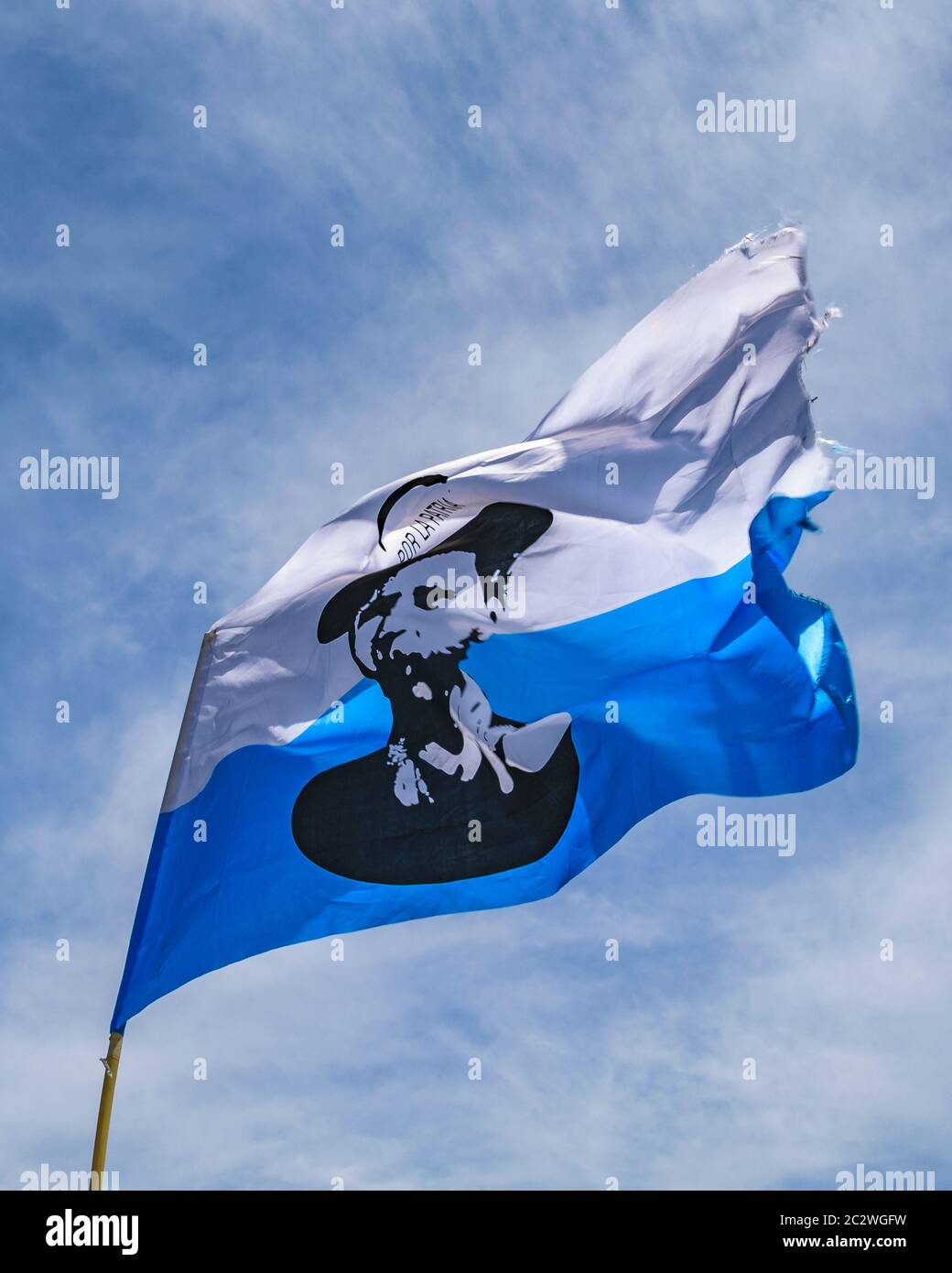 Aparicio Saravia Flag, Political Act Celebration, Montevideo, Uruguay ...