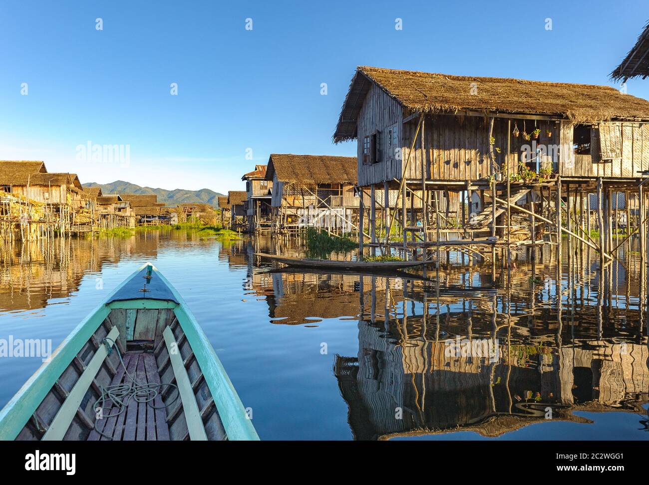 Floating village at Inle Lake, Myanmar Stock Photo - Alamy