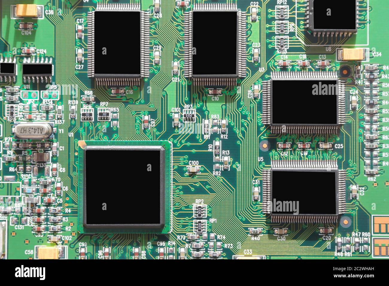 Fragment of old mainboard for PC Stock Photo - Alamy
