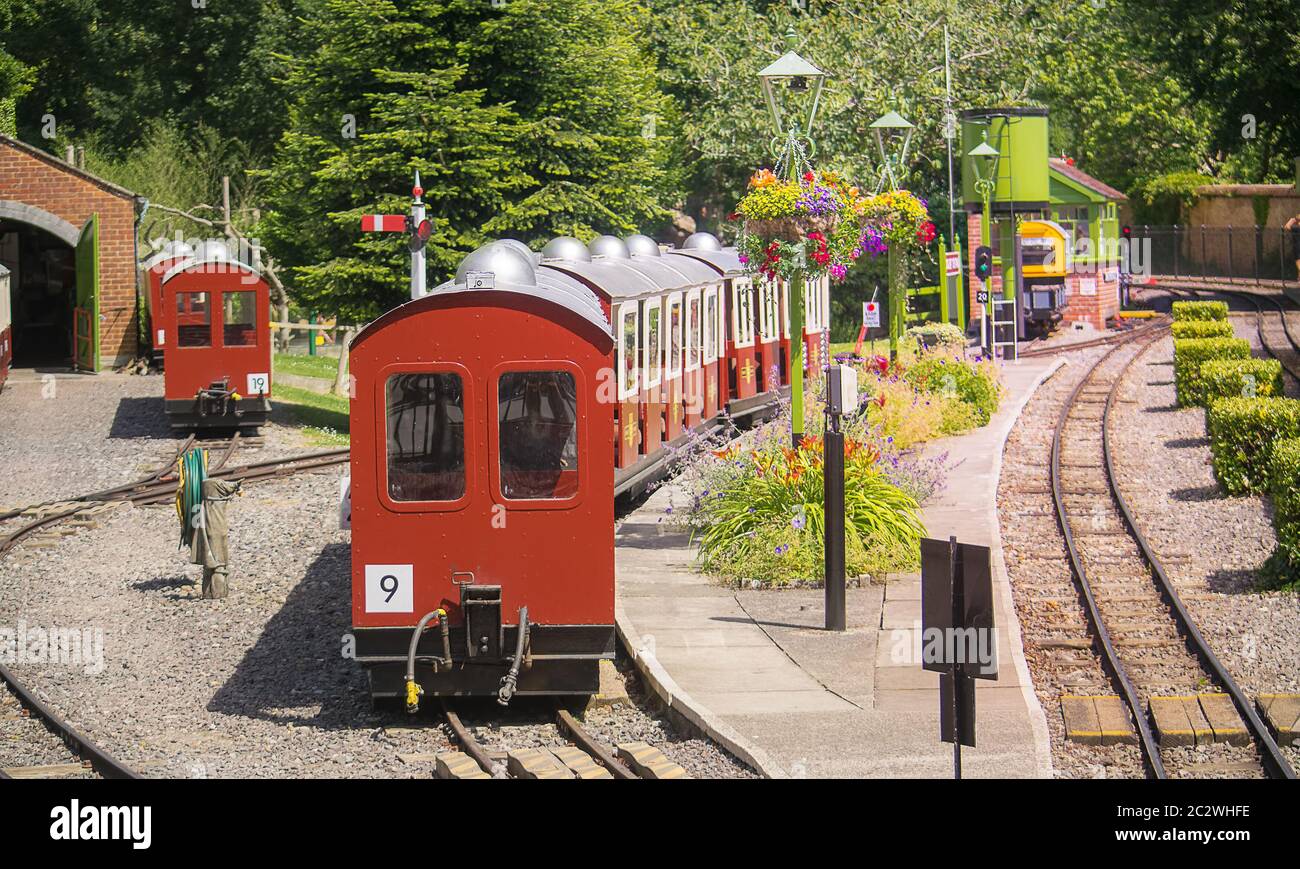 Longleat, Wiltshire - July 4, 2019 - miniature railway in Longleat ...