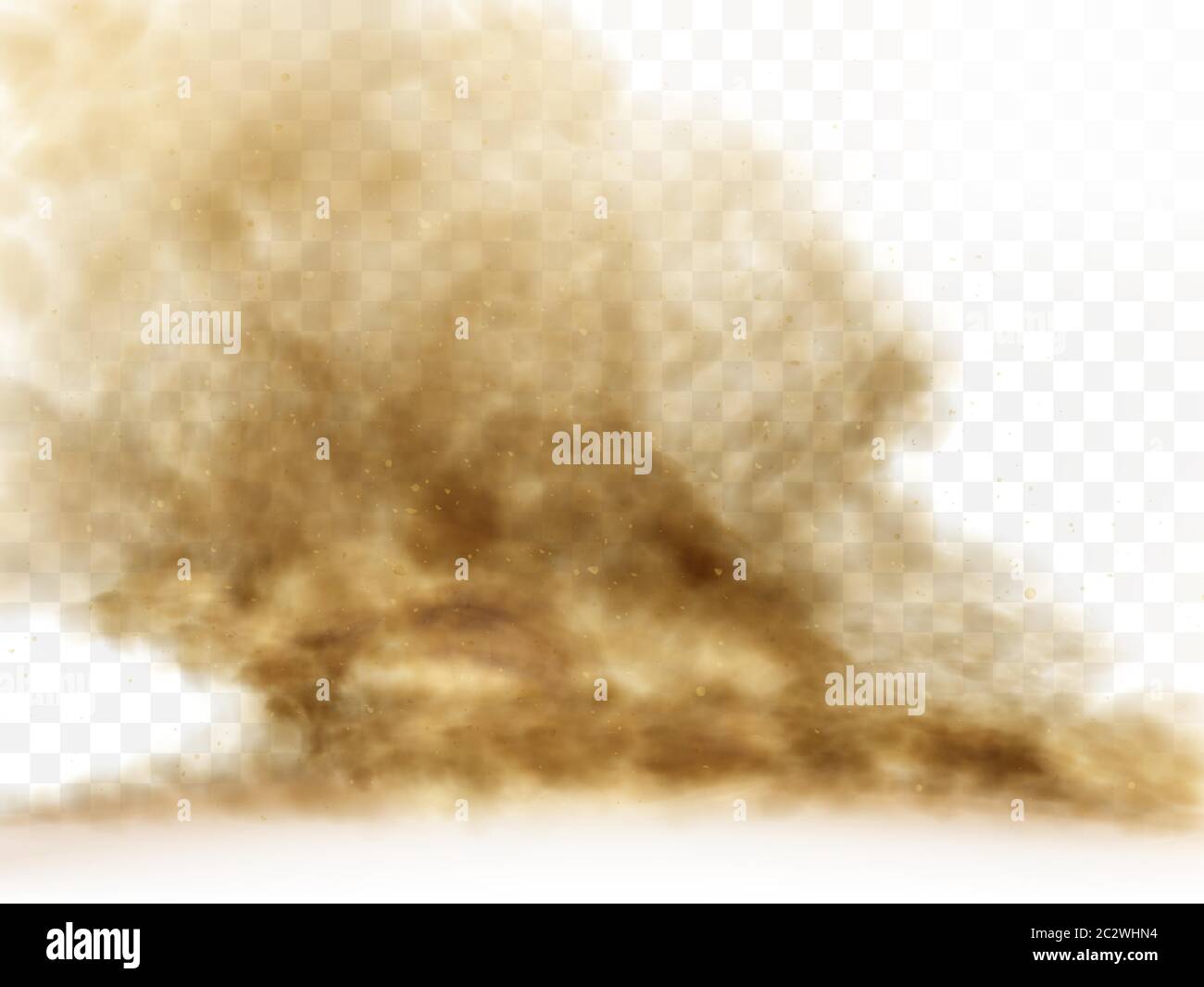 Desert sandstorm, brown dusty cloud or dry sand flying with gust of ...