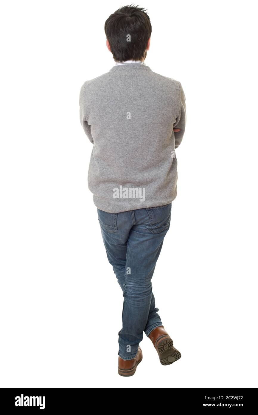 young casual man from the back, full body, isolated Stock Photo - Alamy