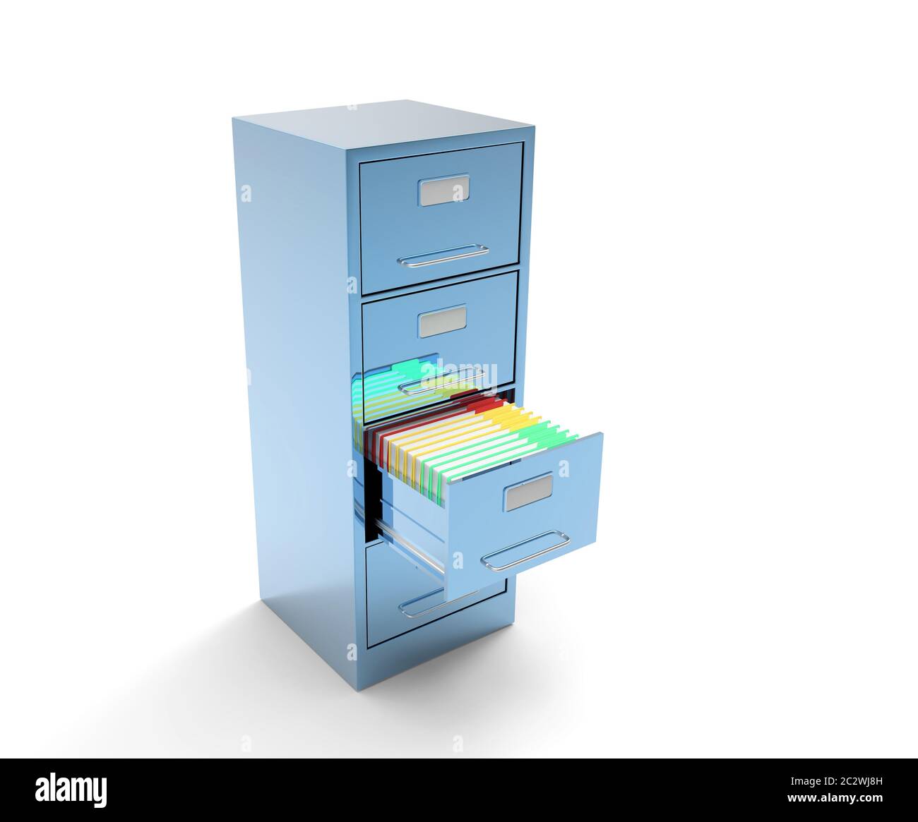 Single file cabinet isolated on white background Stock Photo - Alamy