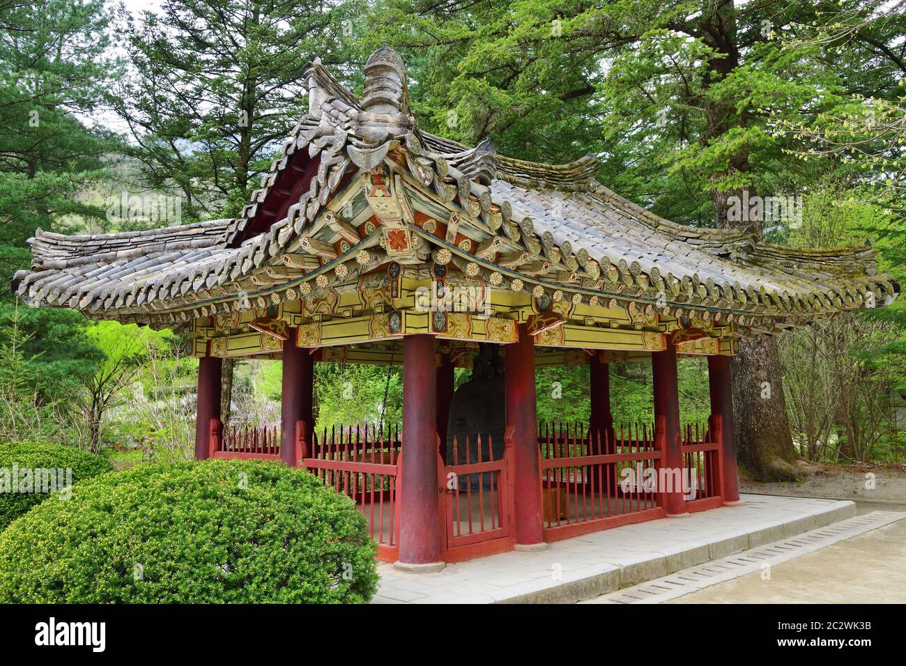 Buddhist monastery Bohen in North Korea. Bohyon Monastery was built in ...