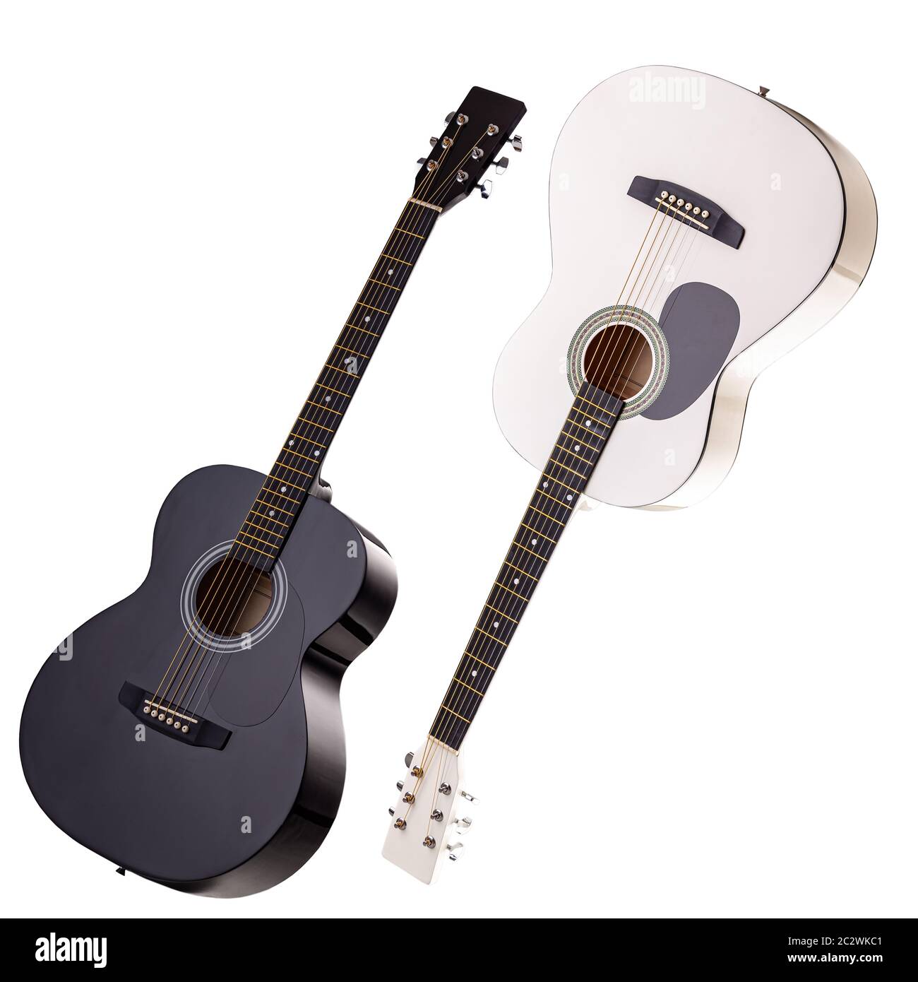 Set of classic guitars isolated on white background Stock Photo - Alamy