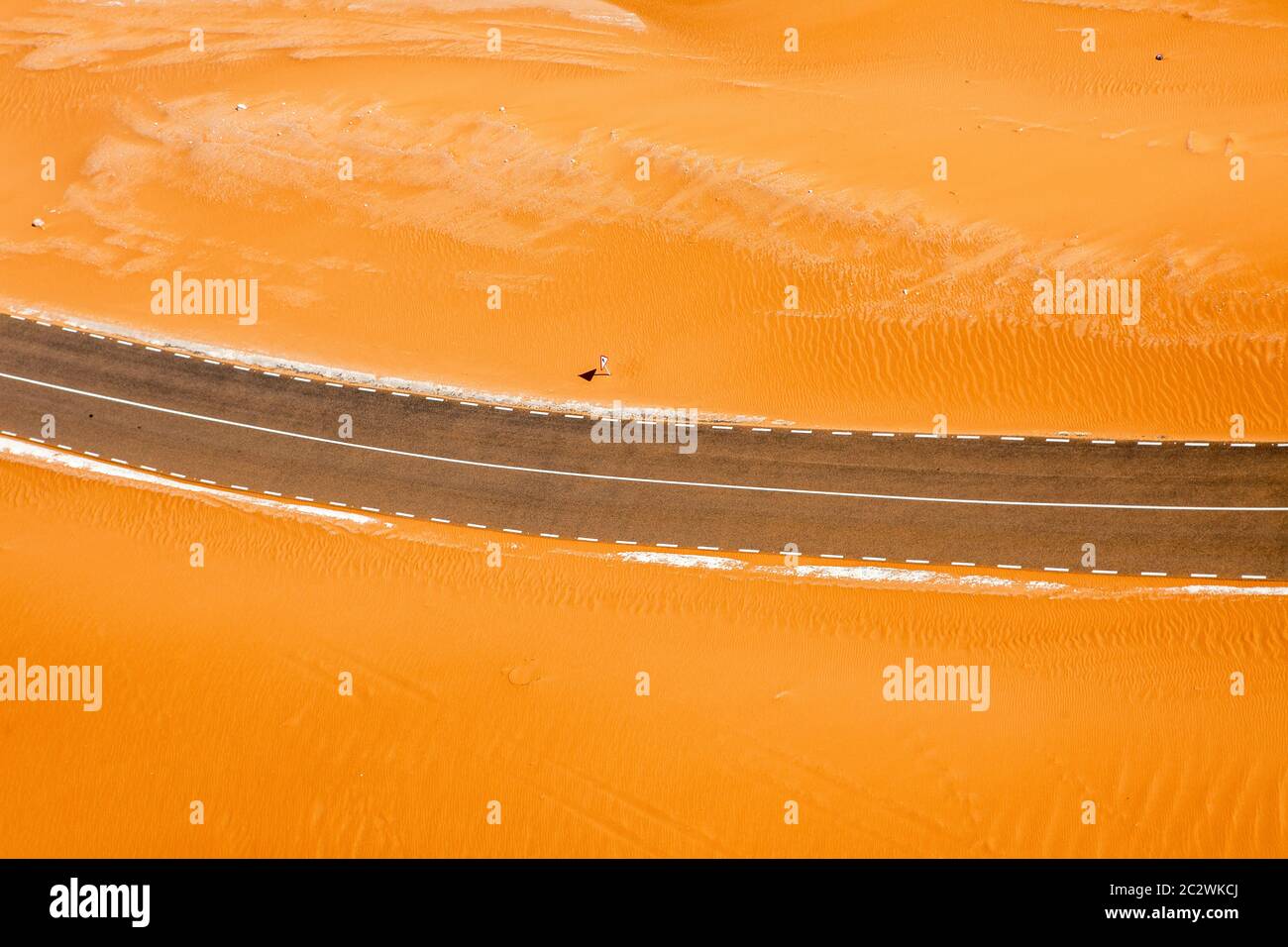 A road through the Sahara desert built by an oil company to facilitate ...