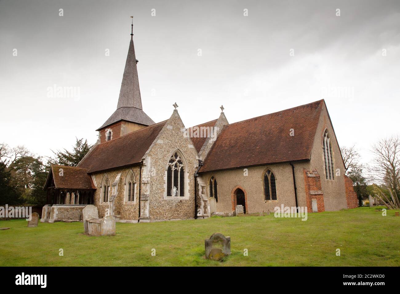 landscape image of the Parish All Saints church in Terling essex ...