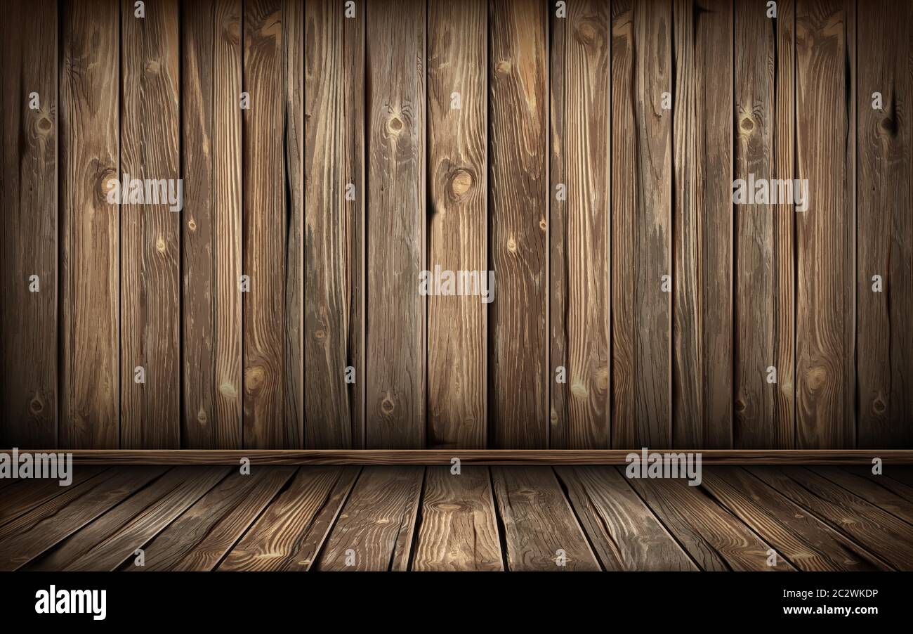 Old wood floor perspective Stock Vector Images - Alamy
