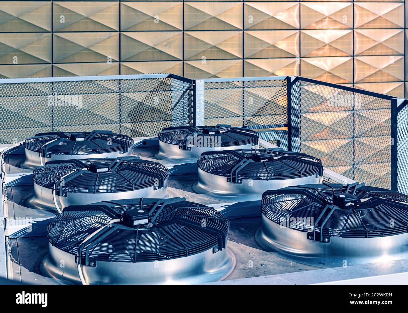 Cooling industrial air conditioning units closeup concept Stock Photo ...