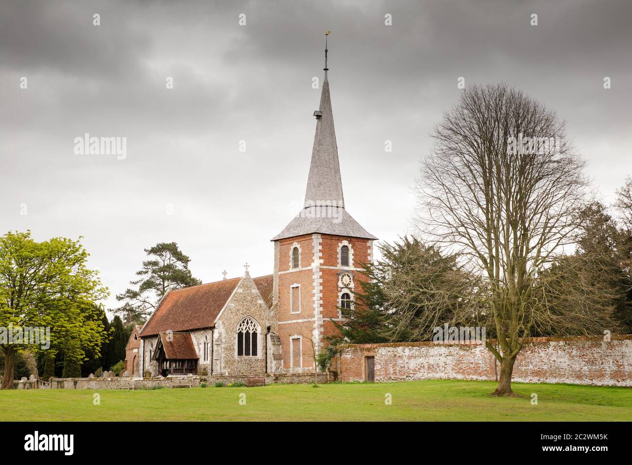 landscape image of the Parish All Saints church in Terling essex ...