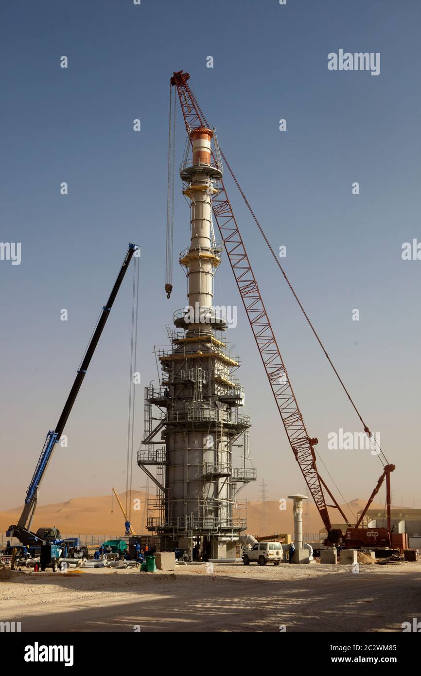 Major pieces of oil and gas processing equipment are installed during ...